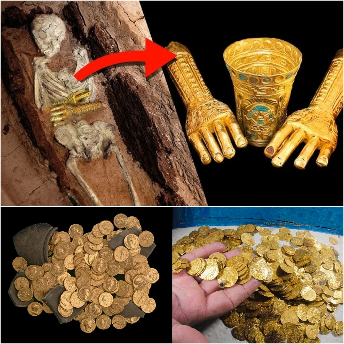 Priceless remaining artifacts: Roman golden gloves and golden cremation ...